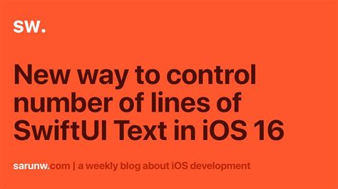New Way To Control Number Of Lines Of Swiftui Text In Ios 16 Rswift