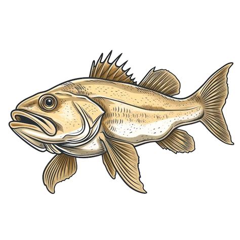 Premium Photo Arctic Cod Fish Cartoon Flat Illustration Minimal Line Art
