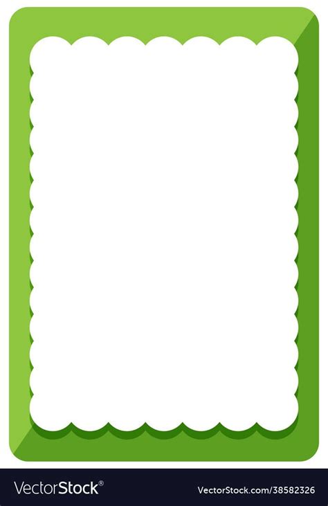 Empty Green Curl Frame Banner Template Vector Image On Vectorstock