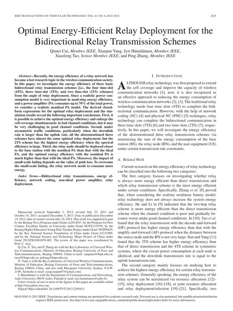 Pdf Optimal Energy Efficient Relay Deployment For The Bidirectional