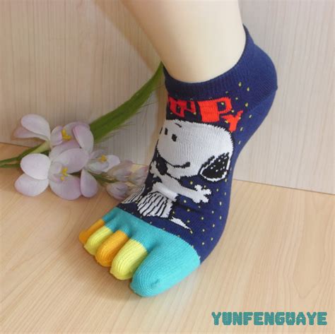 特价外贸日单五指袜纯棉袜女袜船袜卡通袜任满十双包邮 虎窝淘