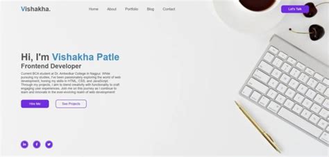 Codsoft Internship Portfolio Website Vishakha Patle