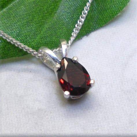 Garnet Necklace Etsy