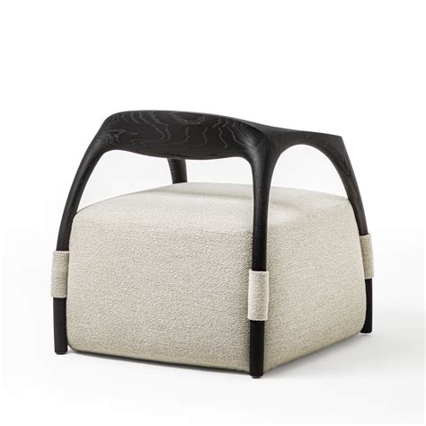 Chassis Black Ash Solid Wood Armchair And Fabric Upholstery Durame Artemest