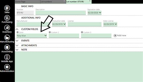 Custom Fields In Lot Numbers Erpag Custom Fields In Lot Numbers Erpag
