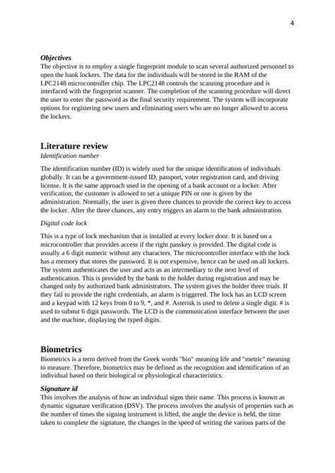 Fingerprint Based Bank Locker System