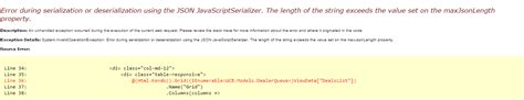 Mvc Maxjsonlength Error In Mvc While Binding Data To