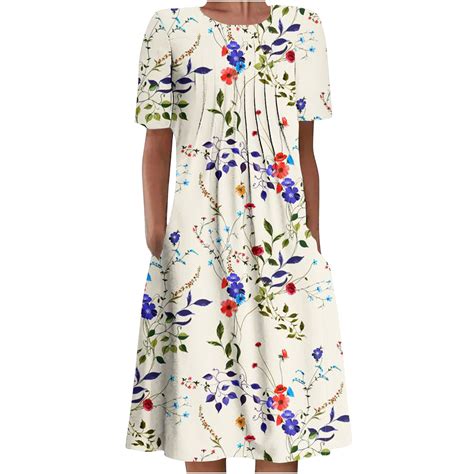 Summer Savings Clearance Stamzod Women Summer Dresses Short Sleeve