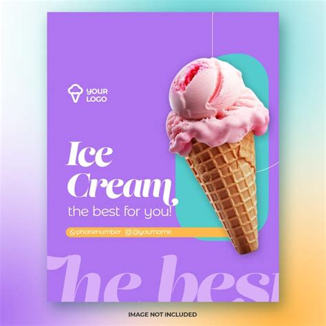 소셜 미디어 템플릿 아이스크림 프리미엄 Psd 파일