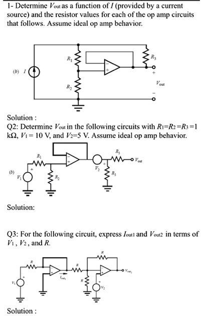 solved 1 determine vout as a function of i provided by a current