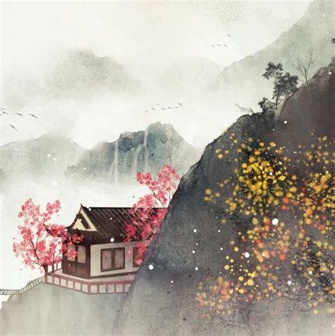 带诗句的风景图片 风景好 古诗 大山谷图库