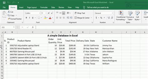 5 Steps To Build A Database In Excel