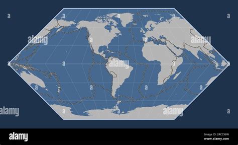 Shape Of The Shetland Tectonic Plate On The Solid Contour Map In The Eckert I Projection