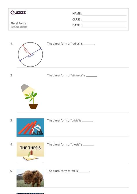 50 Irregular Plural Forms Worksheets For 7th Class On Quizizz Free