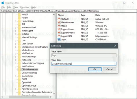 Change Or Add OEM Support Information In Windows