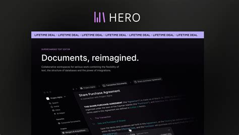 Hero Lifetime Deal Smart Document Editor For Contracts Policies And