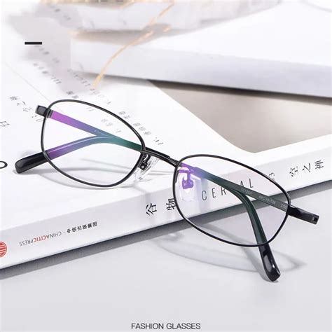 남녀공용 전체 테두리 티타늄 프레임 안경 둥근 모양 프레임 광학 안경안경 프레임 Aliexpress