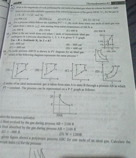 Pv Diagram Cyclic Process Pv Cyclic Shown Curves