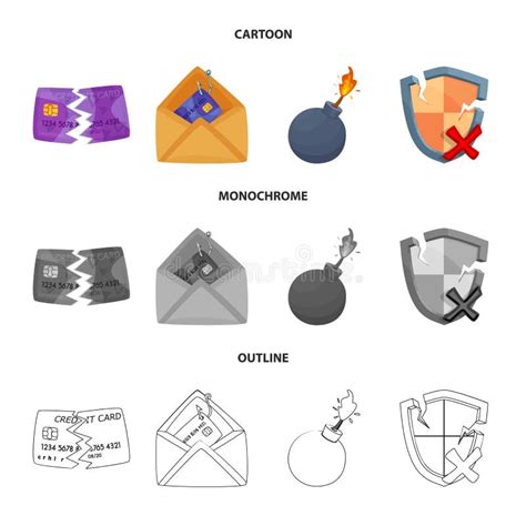 Isolated Object Of Virus And Secure Icon Collection Of Virus And Cyber