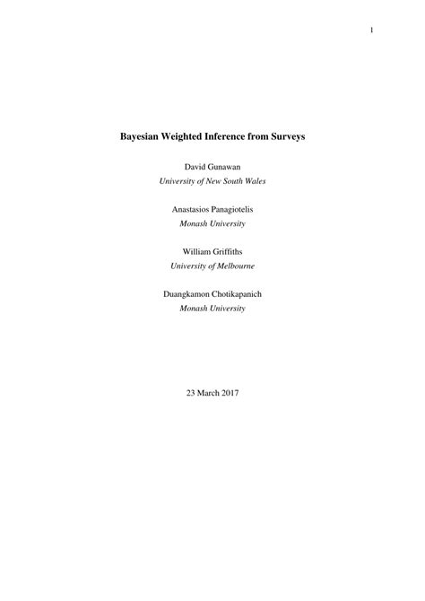 Pdf Bayesian Weighted Inference From Surveys