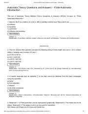 McQ Automata Unit Pdf Finite Automata Theory Questions And Answers Sanfoundry