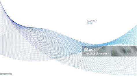 모션 벡터 추상 배경의 파란색 점 입자 배열 물결 모양의 흐름 움직임의 포인트의 곡선 선 기술 및 과학 일러스트레이션 모션에 대한 스톡 벡터 아트 및 기타 이미지 Istock