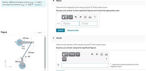 Solved Member Ab Has The Angular Velocity ωab5rads And