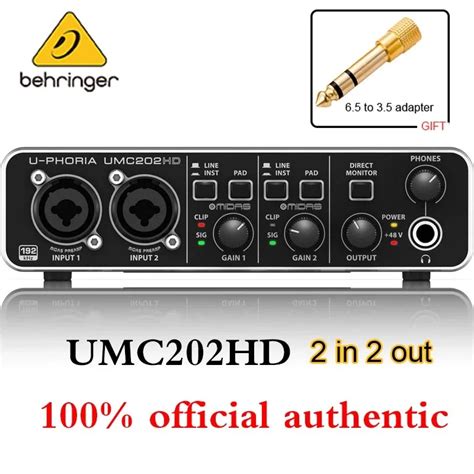 Звуковая карта Behringer Umc202hd с аудио интерфейсом внешняя звуковая