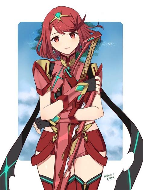 Pyra Holding The Aeigis Sword Scrolller