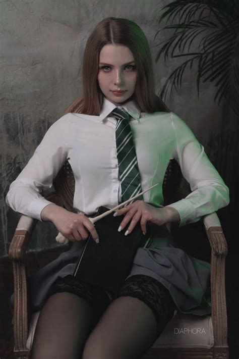Slytherin Student From Hogwarts Legacy Stripped Down To Her Underwear Sexy Cosplay