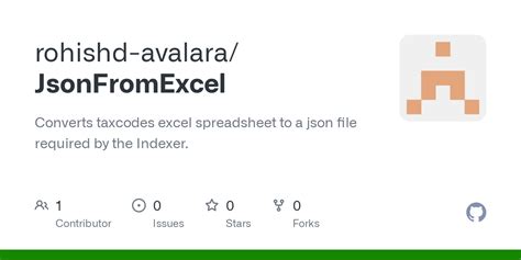 Github Rohishd Avalarajsonfromexcel Converts Taxcodes Excel Spreadsheet To A Json File
