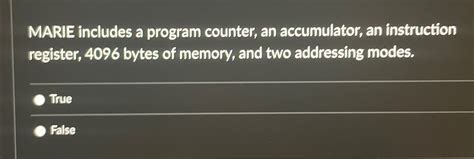 solved marie includes a program counter an accumulator an