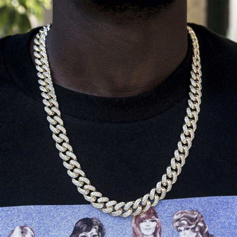 Diamond Cuban Link Chain In Yellow Gold 12mm The Gld Shop