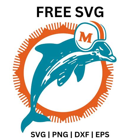 Miami Dolphins Retro Circle Svg Free Throwback Helmet Dolphin Logo F