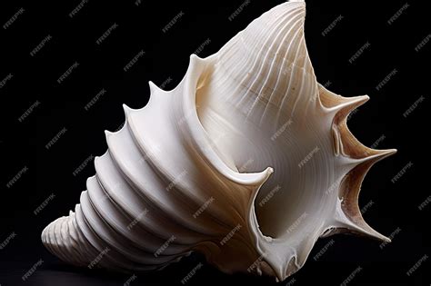Premium Ai Image White Counch Shell On Dark Background