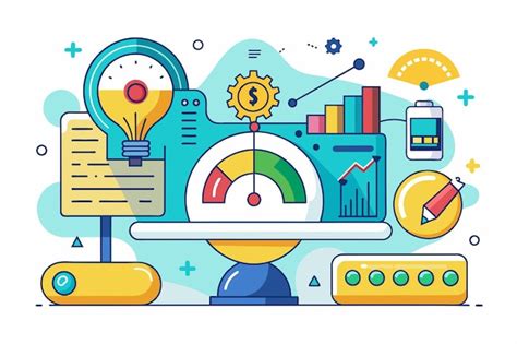Premium Vector Computer Monitor Showing A Customizable Pie Chart Illustration Metrics