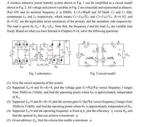 Solved A Wireless Inductive Power Transfer System Shown In Chegg Com