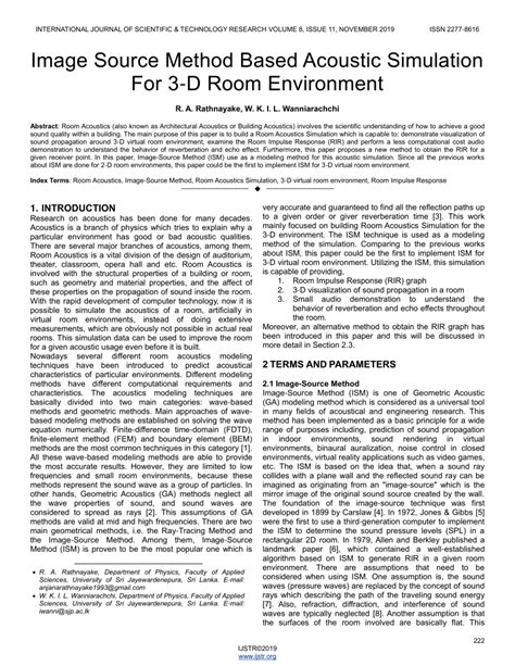 PDF Image Source Method Based Acoustic Simulation For D Room Environment
