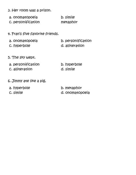 Figurative Language Multiple Choice Questions At Franklyn Mccord Blog