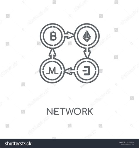 Network Linear Icon Network Concept Stroke Stock Vector Royalty Free