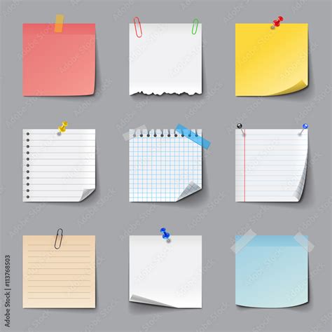 Image Vectorielle Stock Post It Notes Icons Vector Set Adobe Stock