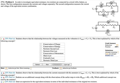 Problem In Order To Investigate Equivalent Resistance Two Resistors Are Connected In A