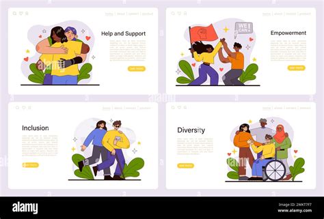 Inclusive Society Set Embracing Diversity Through Support Empowerment