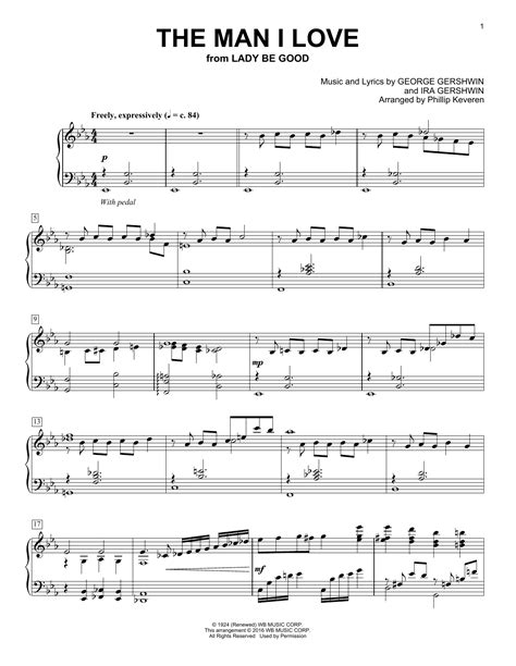 George Gershwin The Man I Love Arr Phillip Keveren Sheet Music