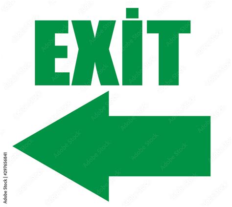 Green Exit Sign Right Left Up Down Exit Signs Vector Artwork Stock Illustration Adobe Stock