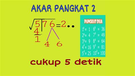 Cara Menghitung Bilangan Pangkat Dua Atau Kuadrat 56 Off
