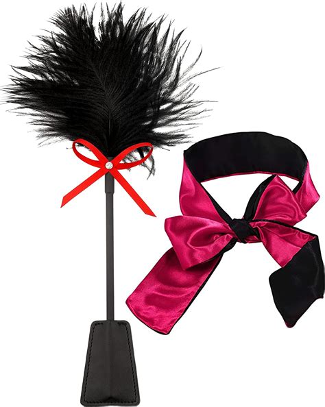 Hodegard Feather French Tickler Teasing Toys Eye Blindfold Satin Mask Role Play