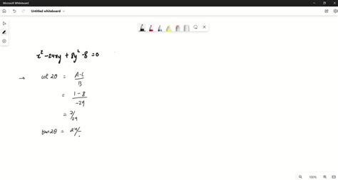 Solved Find Sinθand Cosθ Where θis The Acute Angle Of Rotation That Eliminates The X Y