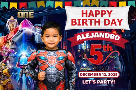 Transformers Birthday Template Postermywall