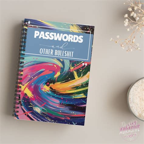 Password Spiral 6x8 Notebook Passcode Diary Humor Notebook Colorful